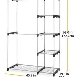 Whitmor Double Rod Freestanding Closet Organizer