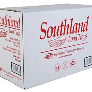 Southern Champion Tray 0417 #200 Southland Paperboard Food Tray, 2 lb Capacity, Red Check (Case of 1000)