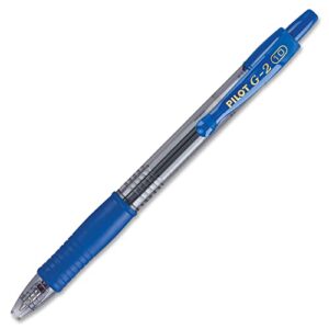 PILOT G2 Premium Refillable & Retractable Rolling Ball Gel Pens, Bold Point, Blue Ink, 12-Pack (31257)