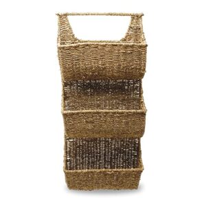 tag seagrass 3-part wall basket expresso