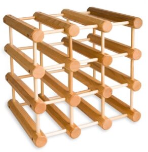 j.k. adams ash wood 12-bottle wine rack, natural