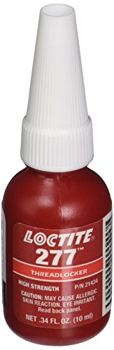 Loctite 277 442-21434 10ml High Strength Threadlocker, Red Color