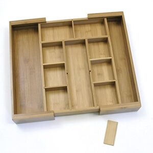 Lipper International 8882 Bamboo Wood Expandable to 18-3/4" Flatware Drawer Organizer with Removable Dividers