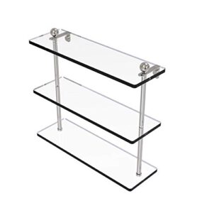 allied brass pr-5/16 16 inch triple tiered glass shelf, satin nickel