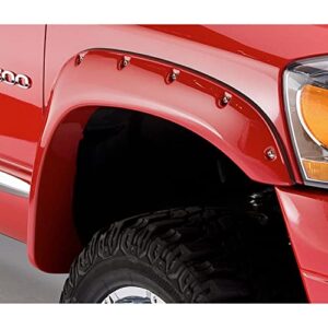 bushwacker pocket/rivet style front fender flares | 2-piece set, black, smooth finish | 50017-02 | fits 2002-2008 dodge ram 1500; 2003-2009 ram 2500, 3500