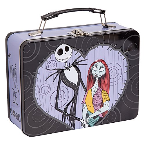 Vandor The Nightmare Before Christmas Jack and Sally Large Tin Tote, 3.5 x 7.5 x 9 Inches