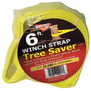 hampton prod keeper – 3” x 6’ tree saver winch strap for electric – 10,000 lbs. working load limit and 30,000 lbs. break strength