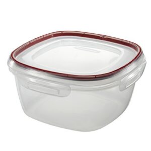 Rubbermaid Lock-Its Square Food Storage Container with Easy Find Lid, 14 Cup, Racer Red