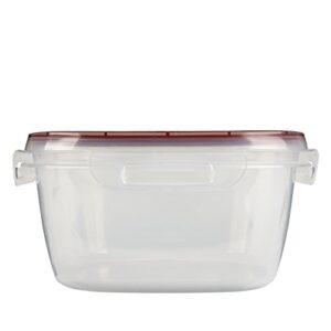 Rubbermaid Lock-Its Square Food Storage Container with Easy Find Lid, 14 Cup, Racer Red