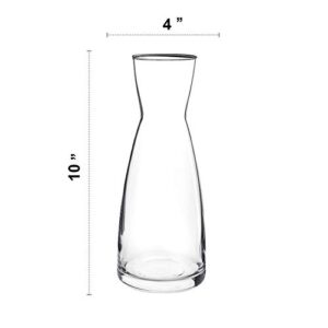 Bormioli Rocco Ypsilon Wine Carafe – Elegant Clear Glass Carafe For Water, Juice, Milk, Coffee, Iced Tea – Wide Mouth Serving Decanter Dispenser For Restaurants & Home Use – Made In Italy 36.5 Ounce