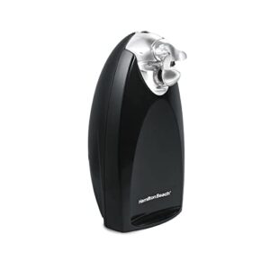 hamilton beach electric automatic can opener with auto shutoff, knife sharpener, cord storage, and surecut patented technology, extra tall, black