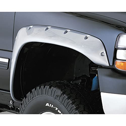 Bushwacker Cutout Pocket/Rivet Style Front Fender Flares | 2-Piece Set, Black, Smooth Finish | 40051-02 | Fits 1999-2006 Chevrolet/GMC Silverado/Sierra 1500; 2007 Silverado/Sierra 1500 Classic