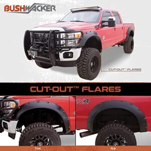 Bushwacker Cutout Pocket/Rivet Style Front Fender Flares | 2-Piece Set, Black, Smooth Finish | 40051-02 | Fits 1999-2006 Chevrolet/GMC Silverado/Sierra 1500; 2007 Silverado/Sierra 1500 Classic