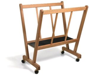 cappelletto allegra wood print rack premium large display, storage rack for poster, prints, panels art shows – natural