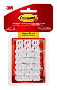 command small decorating clips, white, 40-clips, 48-strips, decorate damage-free