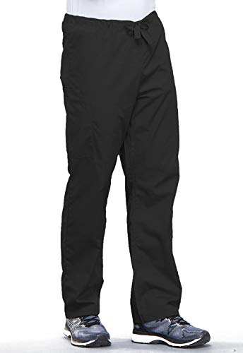 Cherokee Regular Originals Unisex Drawstring Cargo Scrubs Pant, Black, Medium