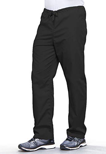 Cherokee Regular Originals Unisex Drawstring Cargo Scrubs Pant, Black, Medium