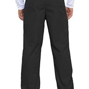 Cherokee Regular Originals Unisex Drawstring Cargo Scrubs Pant, Black, Medium