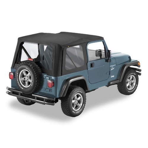 Pavement Ends by Bestop 51198-15 Black Denim Replay Replacement Soft Top Clear Windows; No Door Skins Included for 1997-2002 Jeep Wrangler