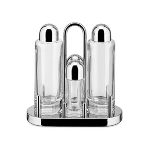 alessi 4 piece condiment set, silver