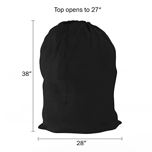 Heavy Duty Laundry Bag-Jumbo Tear Resistant Nylon Hamper Liner with Drawstring for Dorms, Apartments, Storage or Travel by Trademark Home (Black) 0.25"x28"x38"