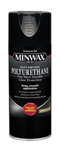 minwax fast drying polyurethane spray, protective wood finish, clear semi-gloss, 11.5 oz. aerosol can(packaging may vary)