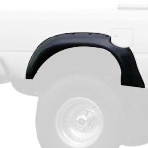 Bushwacker Cutout Pocket/Rivet Style Rear Fender Flares | 2-Piece Set, Black, Smooth Finish | 31020-11 | Fits 1989-1995 Toyota Pickup