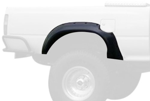 Bushwacker Cutout Pocket/Rivet Style Rear Fender Flares | 2-Piece Set, Black, Smooth Finish | 31020-11 | Fits 1989-1995 Toyota Pickup