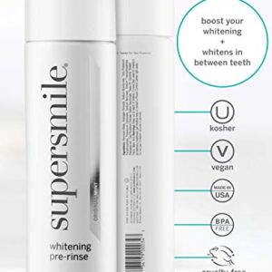 Supersmile Whitening Pre-Rinse - Clinically Formulated Pre-Brush Dental Mouthwash, Cleans and Whitens Teeth in Hard-to-Reach Places - Fresh Breath - Anti-Germicidal - Alcohol-Free (16 Fl Oz)