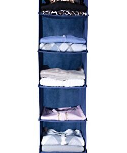 6 SHELF HANGING SWEATER CLOSET & CLOTHING ORGANIZER, BLUE