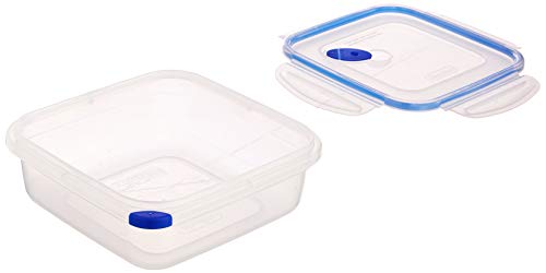 Sterilite 03314706 Ultra Seal 4.0 Cup Square Food Storage Container, Clear and Blue