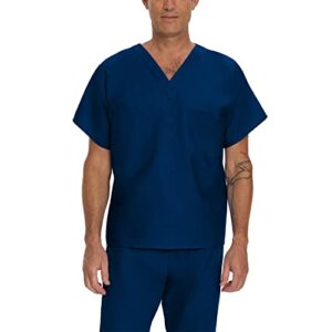 landau essentials unisex relaxed fit 1-pocket v-neck scrub top 7502