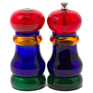 olde thompson 5.5″ sunset fiesta salt shaker & pepper mill set, adjustable pepper grinder