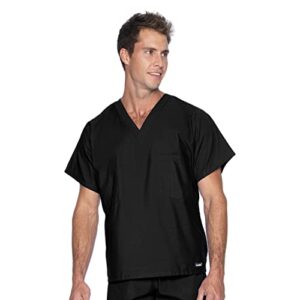 landau essentials unisex relaxed fit 1-pocket v-neck scrub top 7502