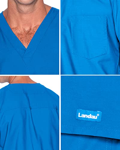 Landau Essentials Unisex Relaxed Fit 1-Pocket V-Neck Scrub Top 7502