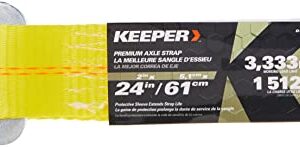 Keeper – 2” x 24” Premium Axle Tie Down Strap with D Rings - 3,333 lbs. Working Load Limit and 10,000 lbs. Break Strength