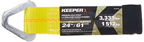 Keeper – 2” x 24” Premium Axle Tie Down Strap with D Rings - 3,333 lbs. Working Load Limit and 10,000 lbs. Break Strength