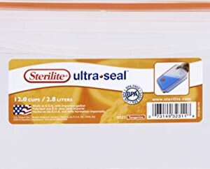 Sterilite 12.0 Cup Rectangle Ultra-Seal Food Storage Container, 6.63", Orange