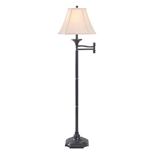 Kenroy Home 33051BBZ Wentworth Swing Arm Floor Lamp with Burnished Bronze Finish, Classic Style, 59.25" Height, 28.25" Width, 20" Depth