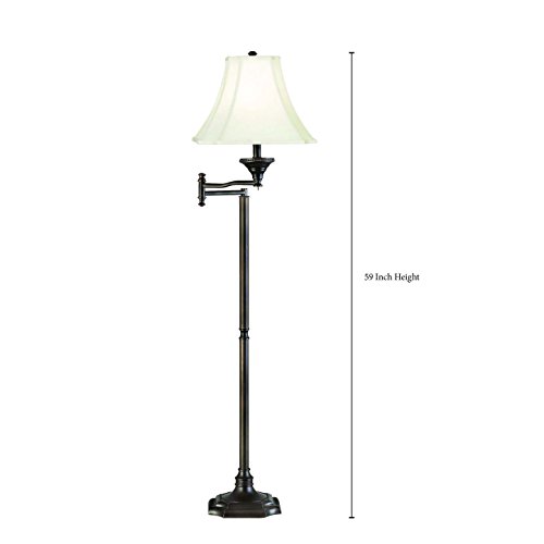 Kenroy Home 33051BBZ Wentworth Swing Arm Floor Lamp with Burnished Bronze Finish, Classic Style, 59.25" Height, 28.25" Width, 20" Depth