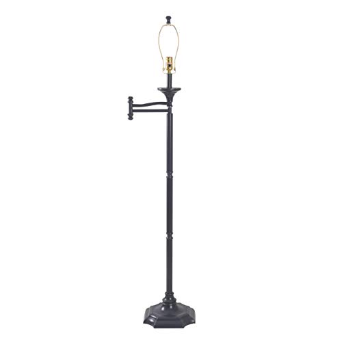 Kenroy Home 33051BBZ Wentworth Swing Arm Floor Lamp with Burnished Bronze Finish, Classic Style, 59.25" Height, 28.25" Width, 20" Depth