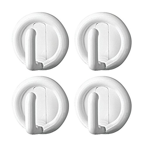 InterDesign Utility Hooks, Self-Adhesive Organizers for Entryway, Kitchen, Bathroom, Office - Set of 4, White