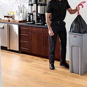 Rubbermaid Commercial Products Untouchable Square Trash/Garbage Can, 23-Gallon, Gray, Wastebasket for Outdoor/Restaurant/School/Kitchen