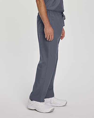 Landau Standard Essentials Unisex Relaxed Fit 1-Pocket Drawstring Scrub Pants 7602, Steel Grey, Medium