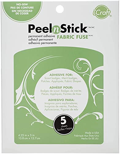 iCraft PeelnStick Fabric Fuse Sheets, 4.25 Inches x 5 Inches