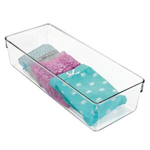 idesign linus plastic dresser and vanity organizer, storage bin for bathroom, bedroom, office, craft room, fridge, freezer, pantry, 12″ x 5″ x 3″, clear