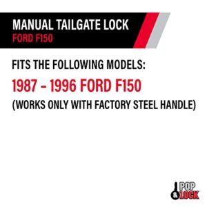 Pop & Lock PL2300 Black Manual Tailgate Lock (Works only with Factory Steel Handle)