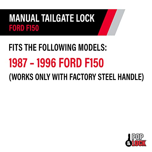 Pop & Lock PL2300 Black Manual Tailgate Lock (Works only with Factory Steel Handle)