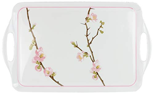 Reston Lloyd Rectangular Melamine Serving/Ottoman Tray, Cherry Blossom