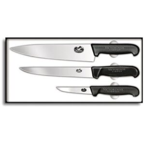 victorinox fibrox pro 3-piece chef’s set, 10 inch, black